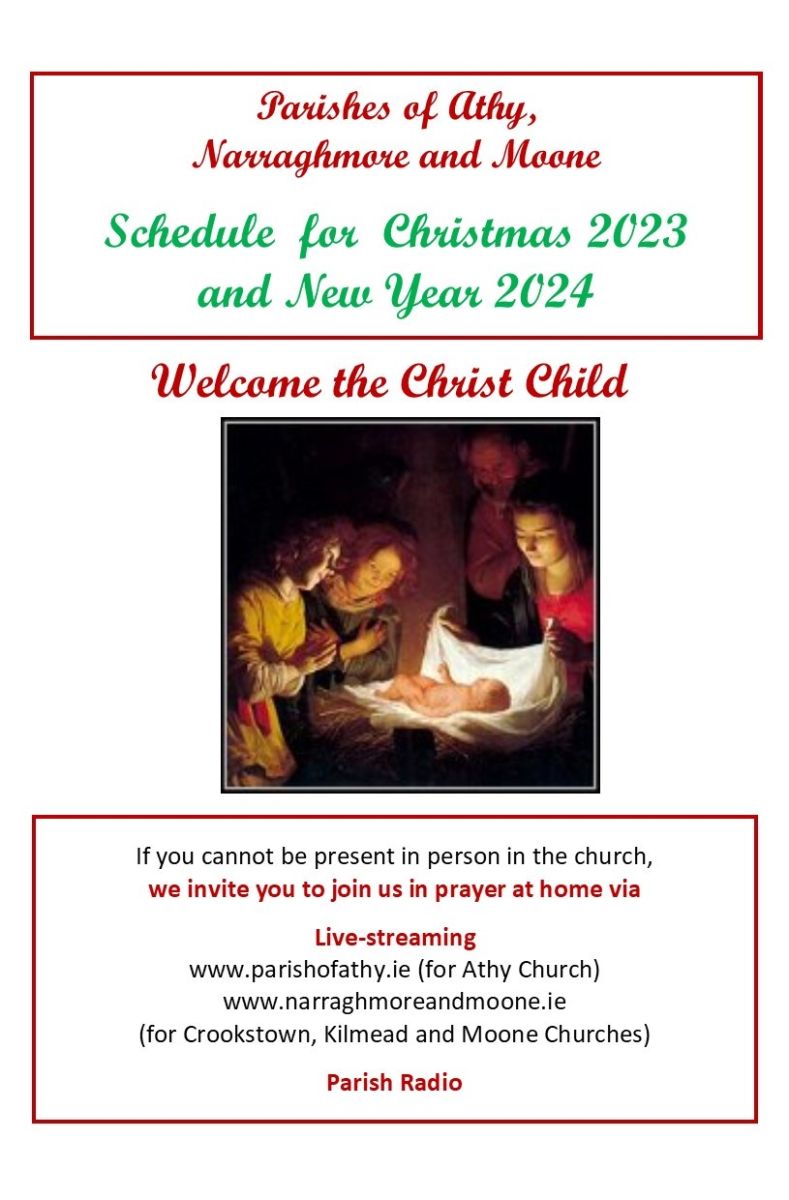Christmas Timetable | Parish of Athy